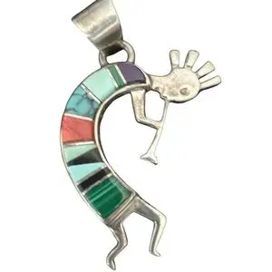 touch if santa fe | Jewelry | Vtg Kokopelli Native American Pendant ...
